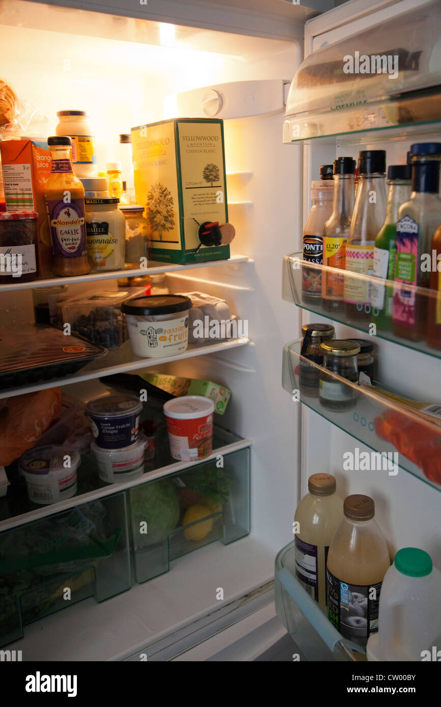 Open Stocked Fridge Stock Photo - Alamy