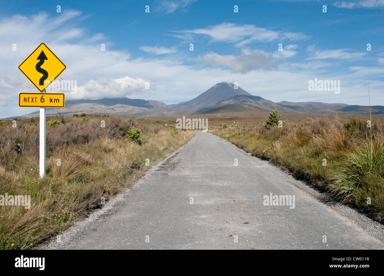 The Tongariro National Park in New Zealand. The peaks of Mount ...