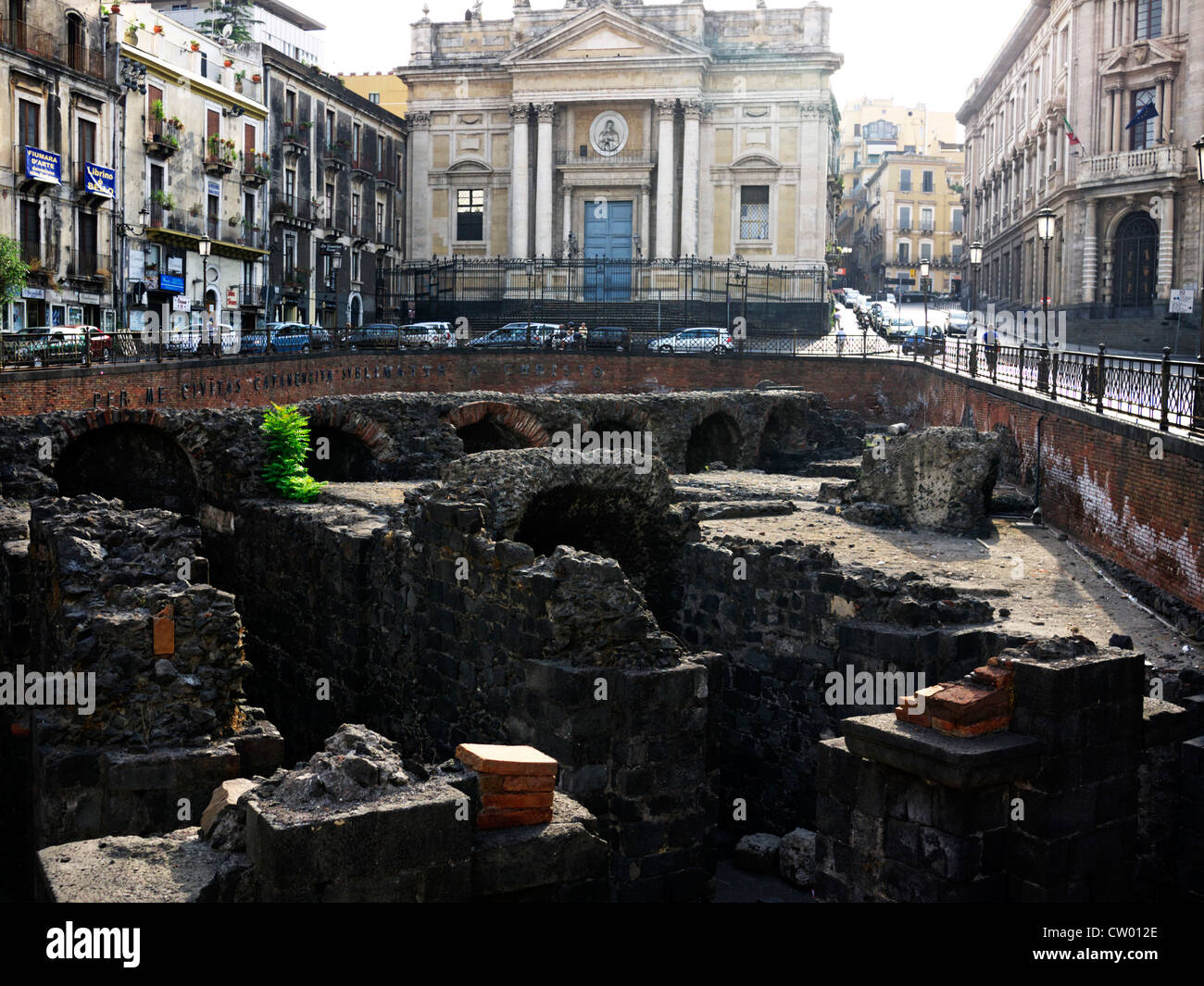 Roman Amphitheatre, Catania Stock Photo - Alamy
