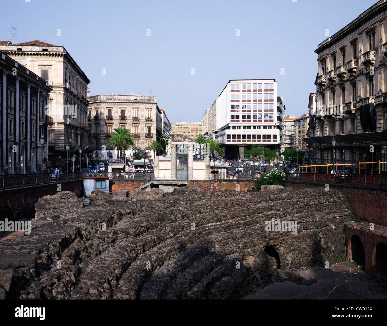 Roman Amphitheatre, Catania Stock Photo - Alamy