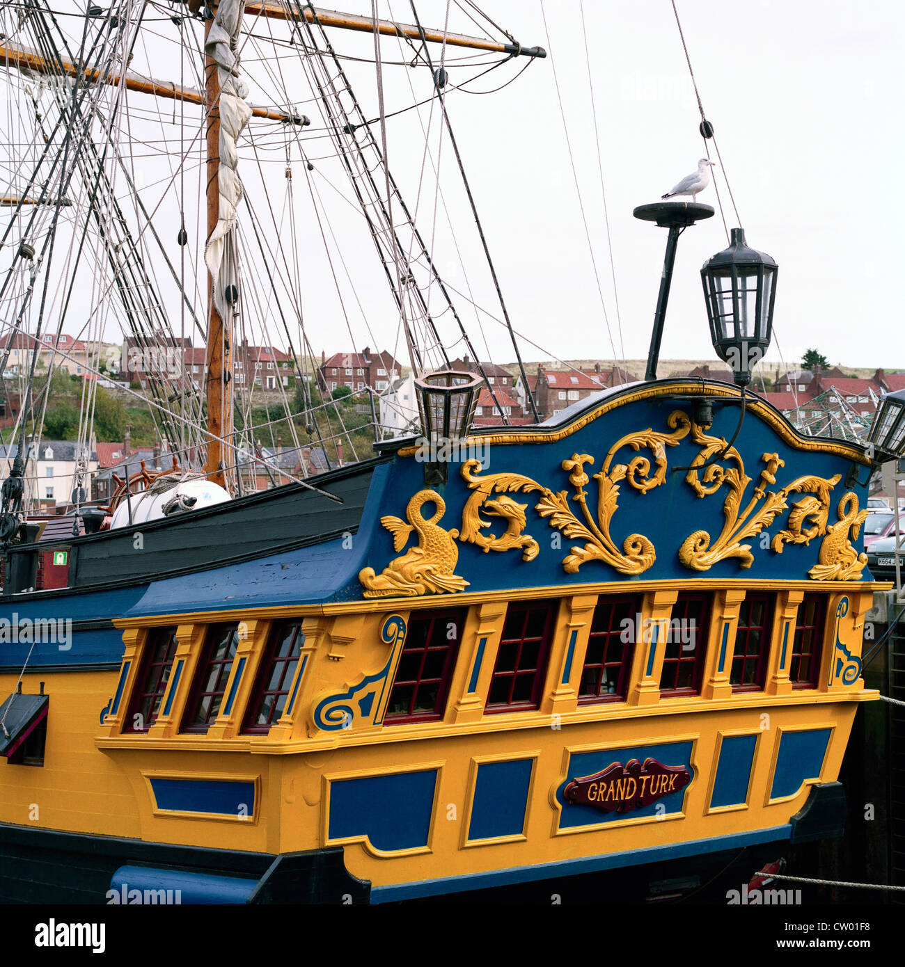 Grand Turk replica of 18th century 22 gun frigate in Whitby Harbour ...