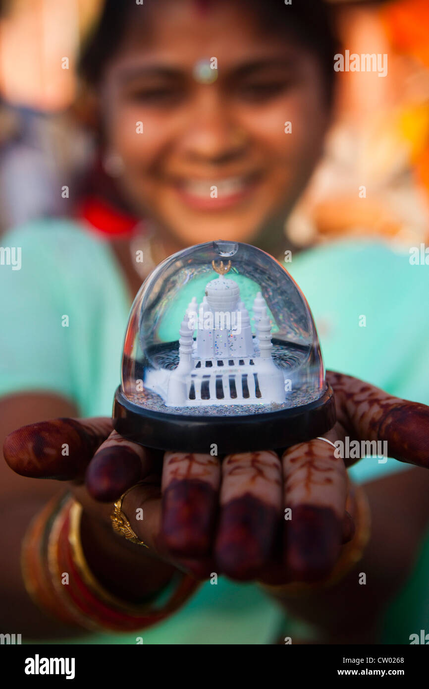 Mausoleum of the Taj Mahal Snow Globe, Uttar Pradesh, India, Asia Stock ...