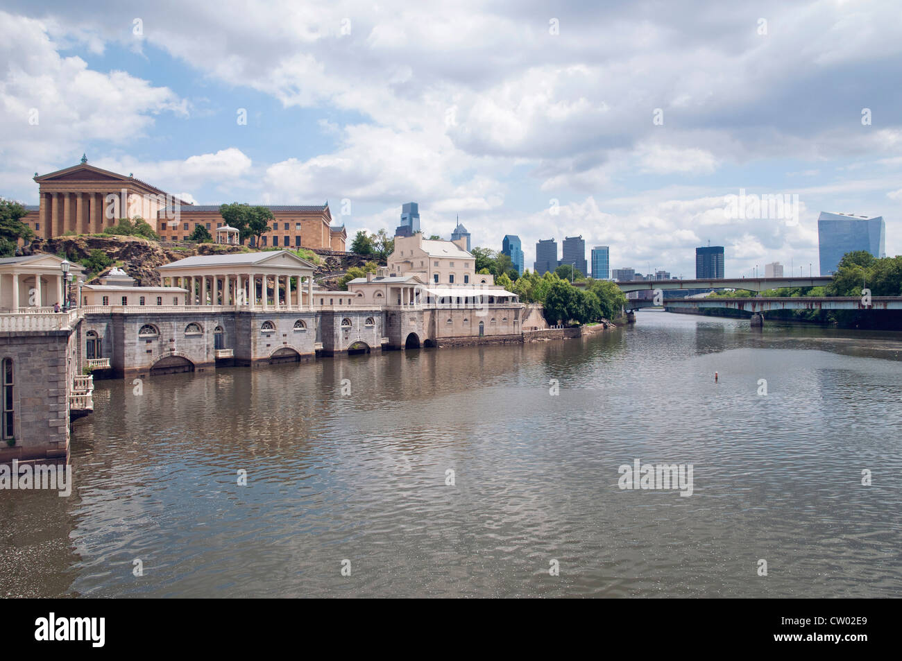 Panorama of Schuylkill River , Fairmount Water Works and Art Museum ...