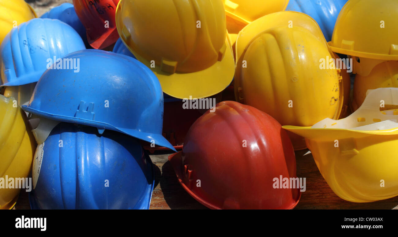 Yellow hard hats isolated hi-res stock photography and images - Alamy