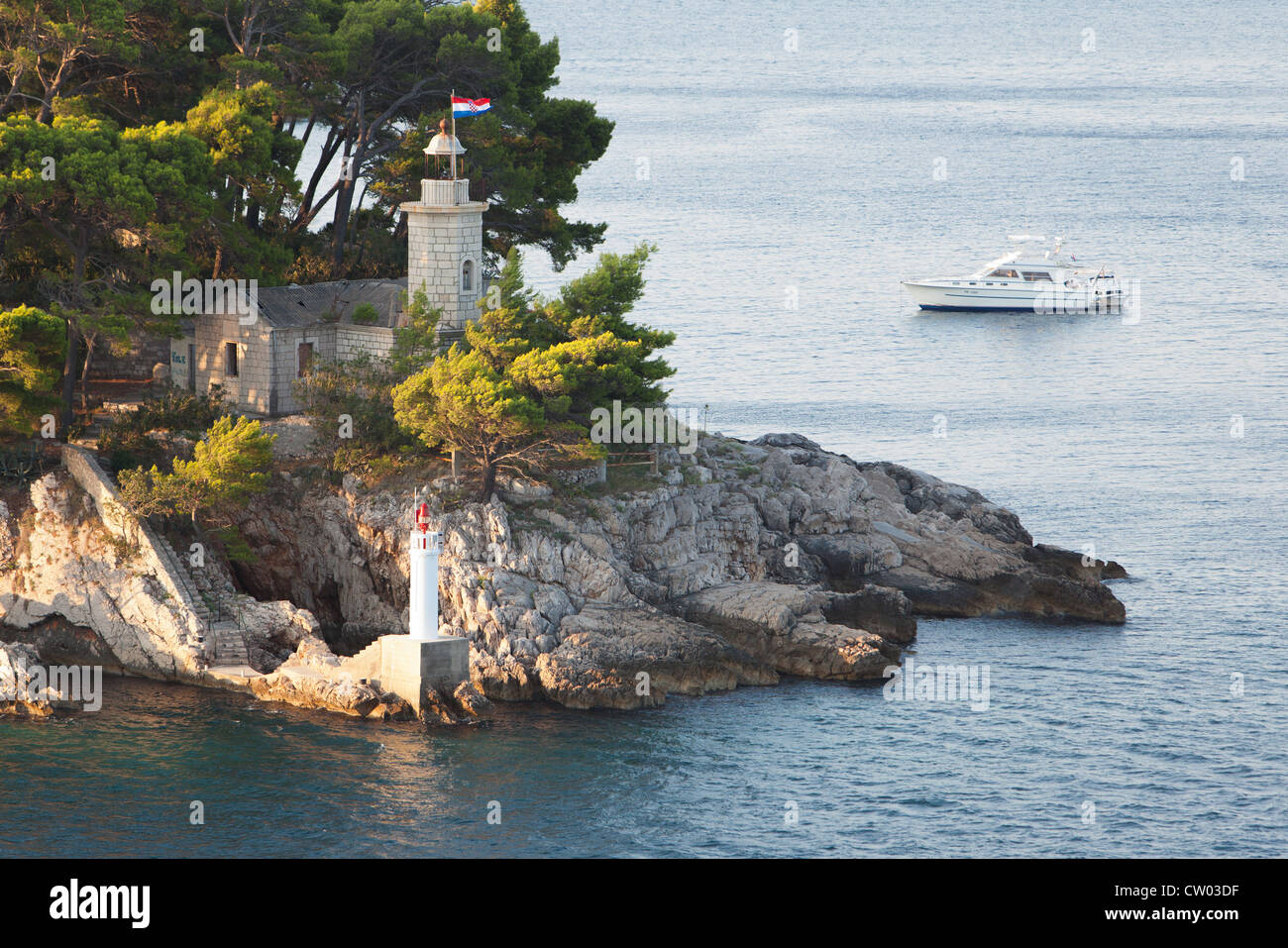 Lighthouse on the Croatian coast near Dubrovnik Croatia Stock Photo - Alamy