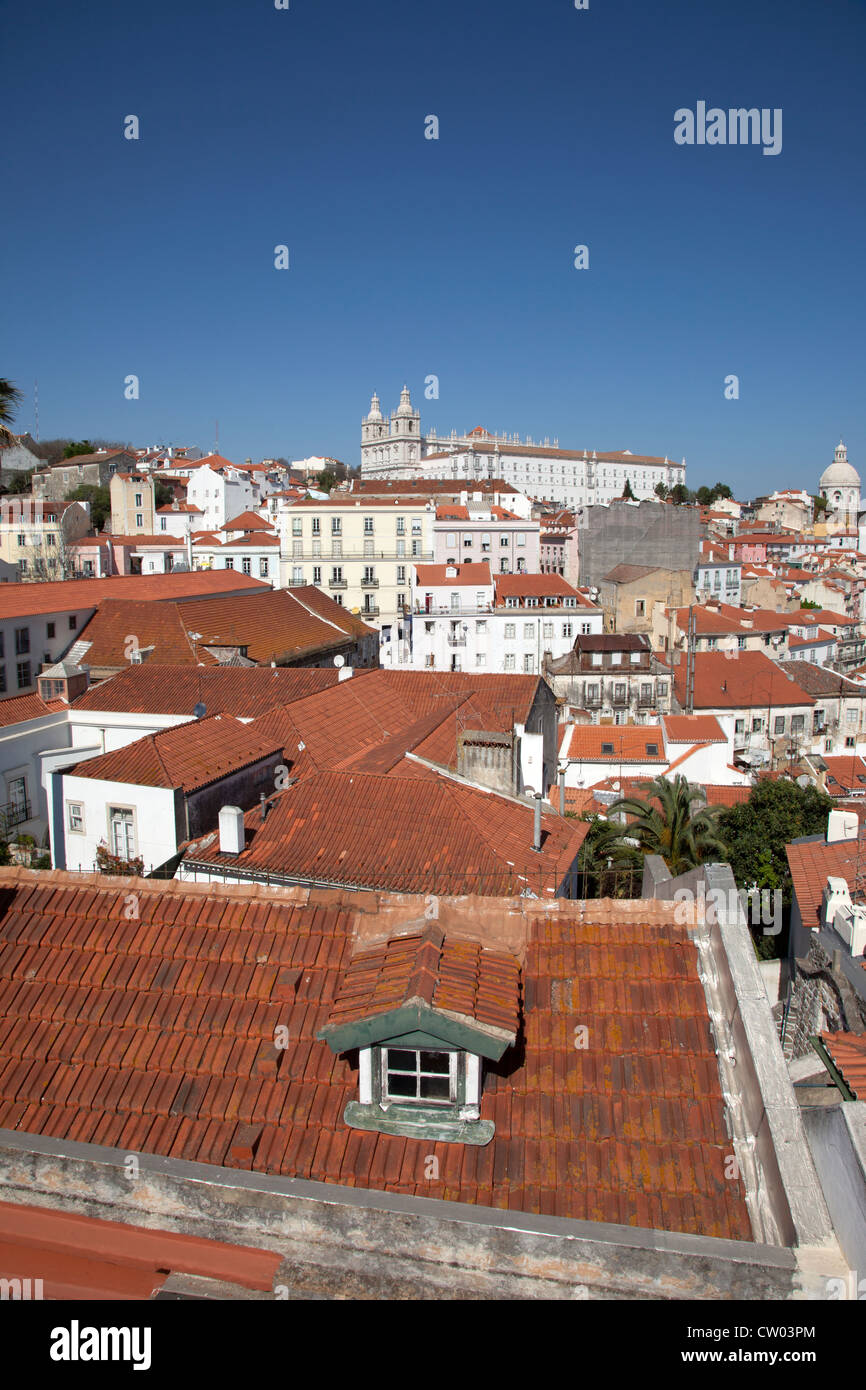 Aerial view of village rooftops Stock Photo - Alamy