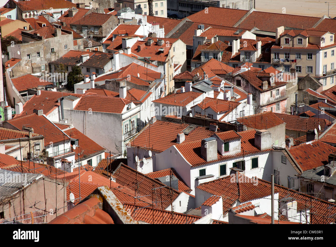 Aerial view of village rooftops Stock Photo - Alamy