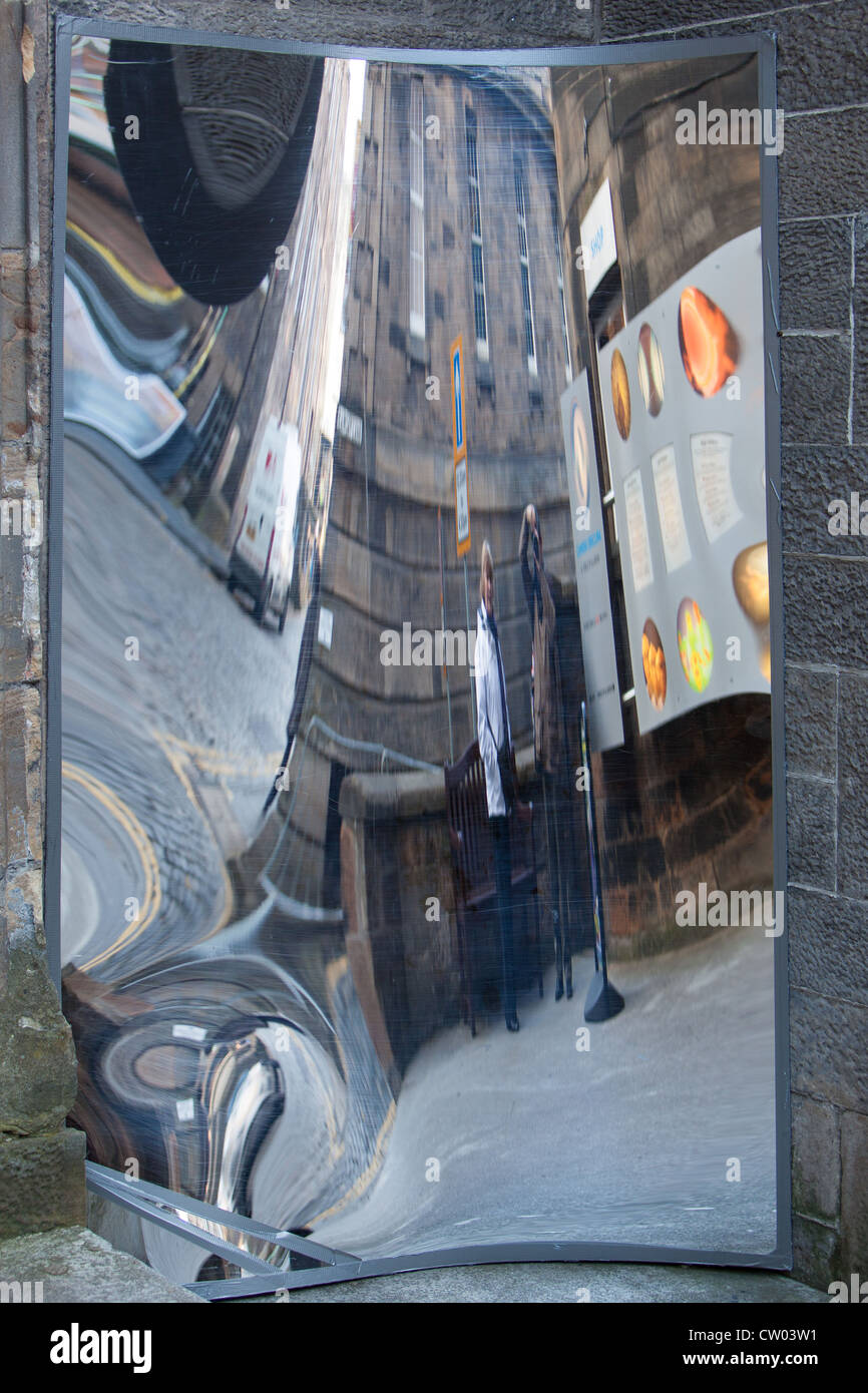 Distortion mirror. Camera Obscura building on Castlehill at the top of ...