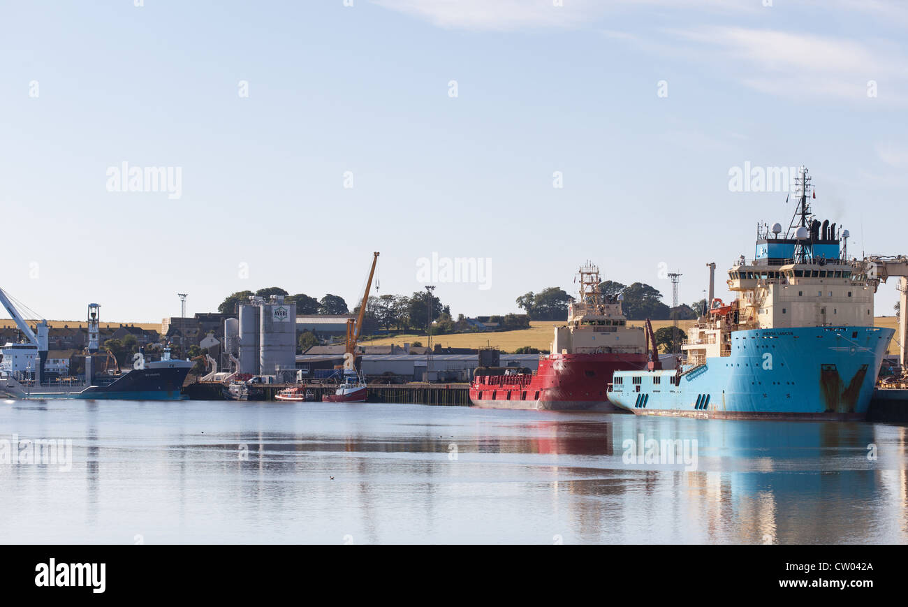Ferryden Oil base at Montrose Harbour Scotland UK Stock Photo - Alamy