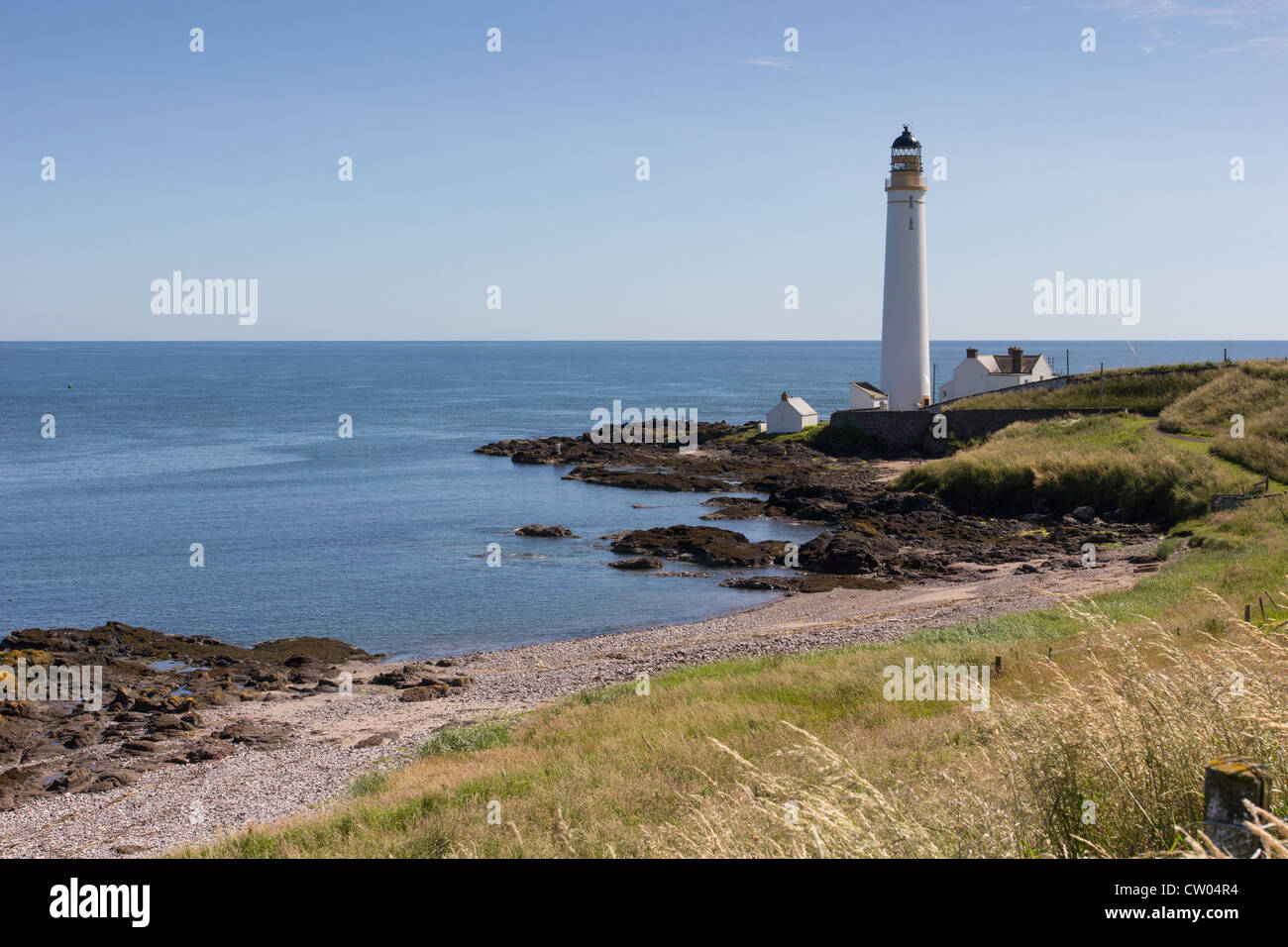 MONTROSE Scurdie Ness LIGHTHOUSE Angus East coast Scotland Stock Photo ...