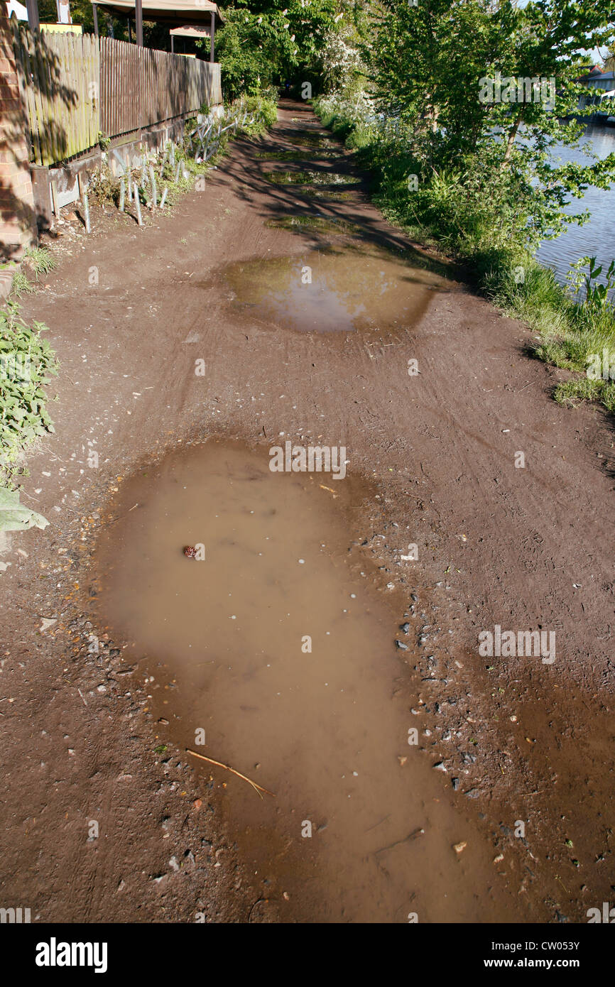 Muddy puddle road after rain hi-res stock photography and images - Alamy