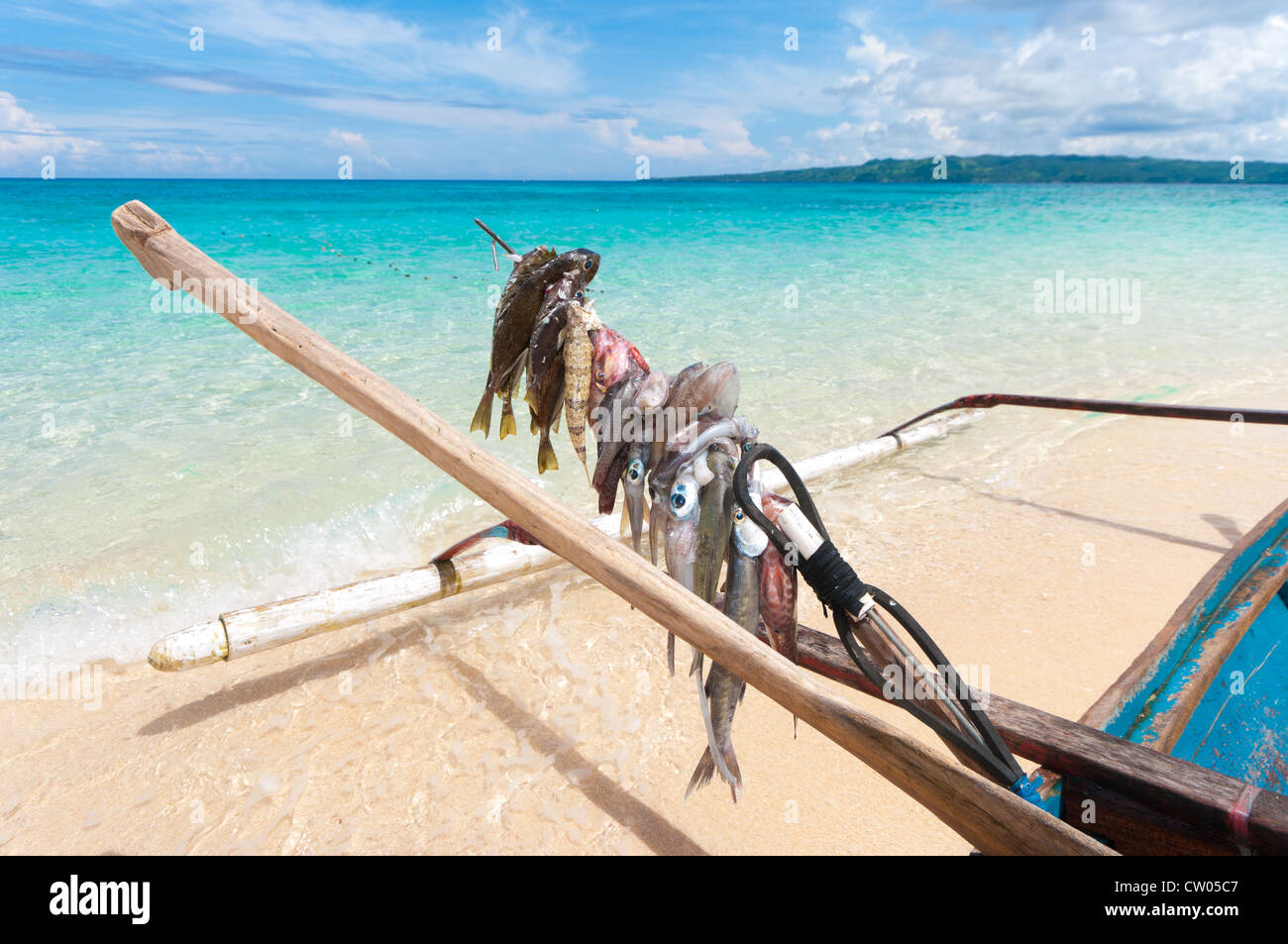 catch of the day on a traditional fishing boat in the Philippines Stock ...