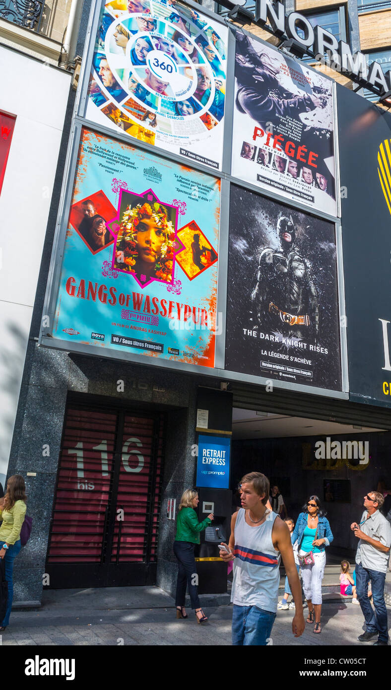 Paris, France, teenagers outside cinema, Movie Posters Outside French ...