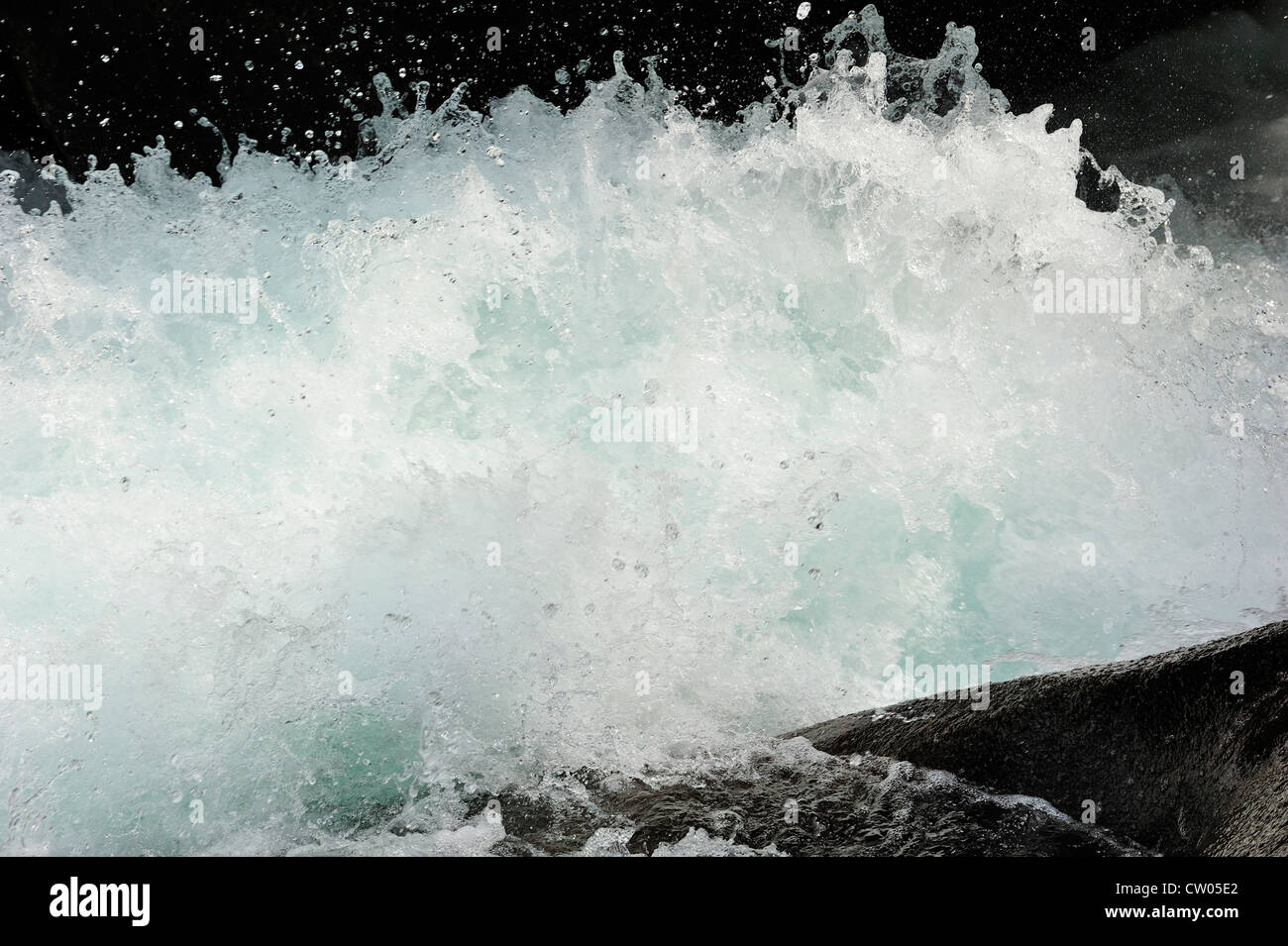 Water splashing in waterfall of the gave de Jéret in the Hautes ...