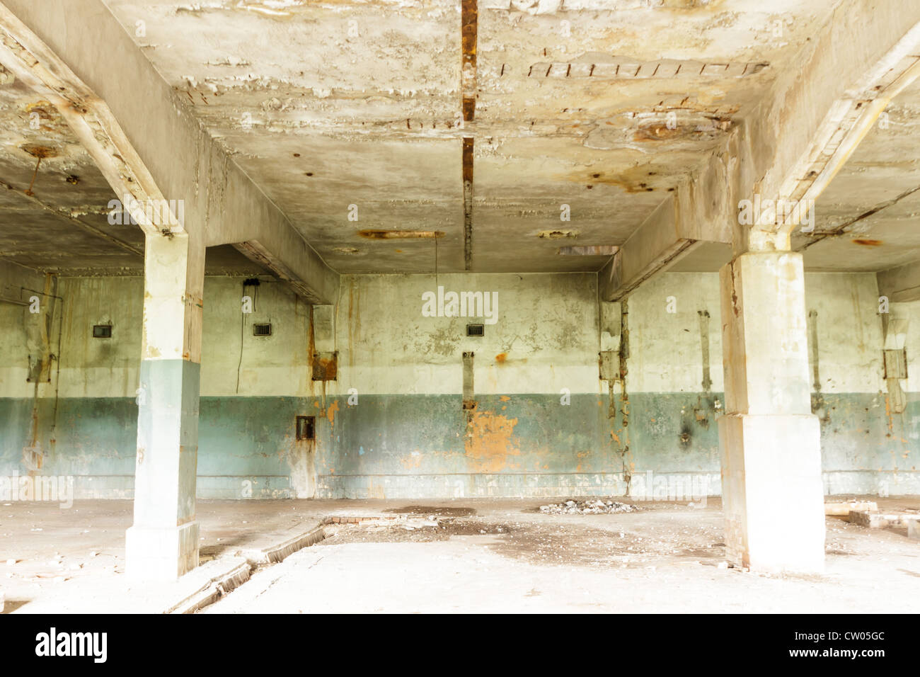 ruins of a very heavily polluted industrial factory, place was known as ...