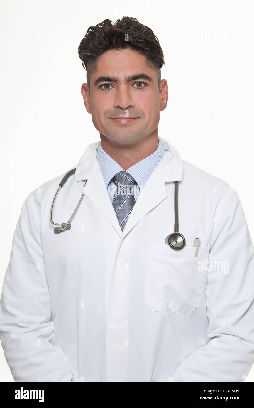 Smiling doctor wearing stethoscope Stock Photo - Alamy