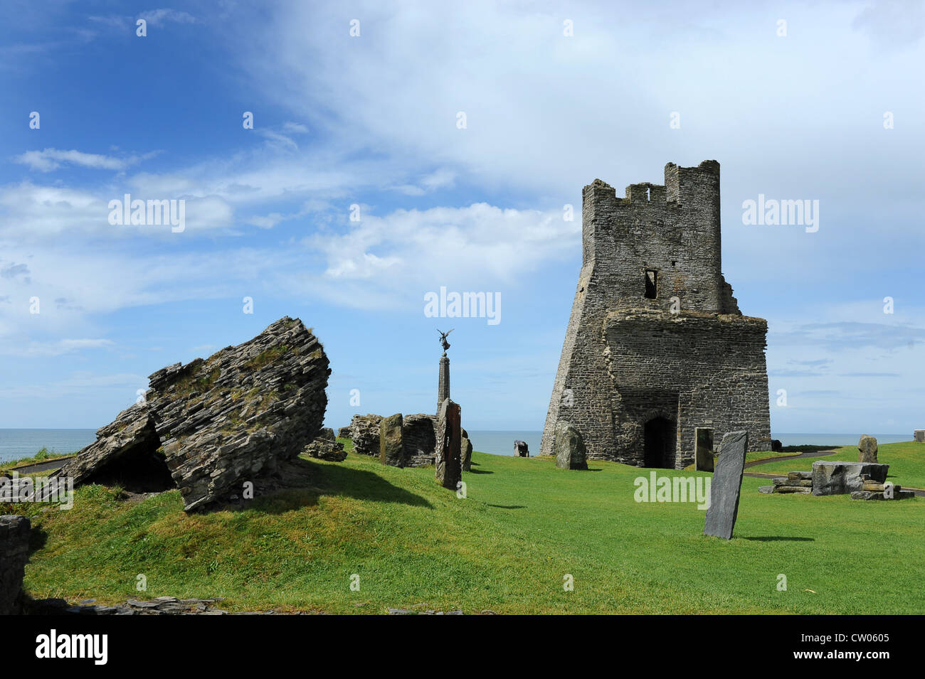 Aberystwyth Ruins of the 13th century Aberystwyth Castle Wales uk Stock ...
