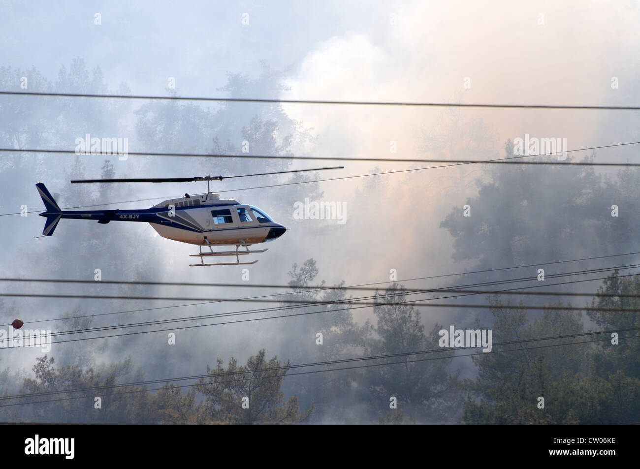 Forest fire on the Eastern slop of Mt. Carmel, Near Elroei, Israel ...