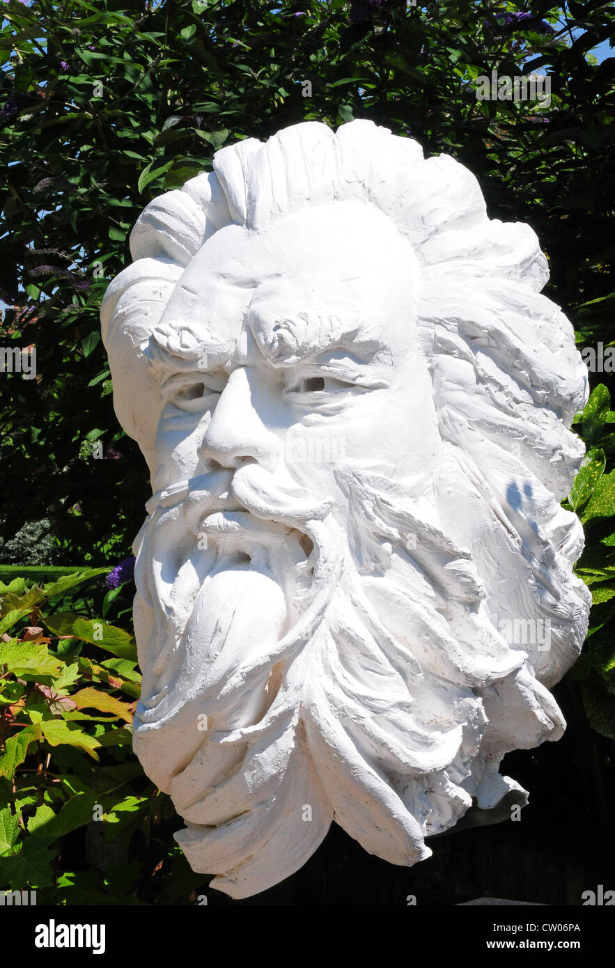Sculpted head of Neptune by Roger Parkes Stock Photo - Alamy