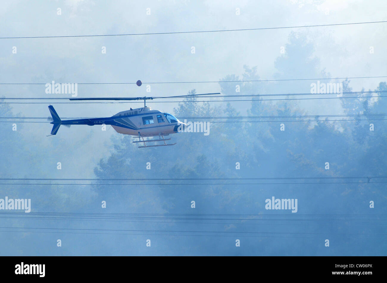 Forest fire on the Eastern slop of Mt. Carmel, Near Elroei, Israel ...