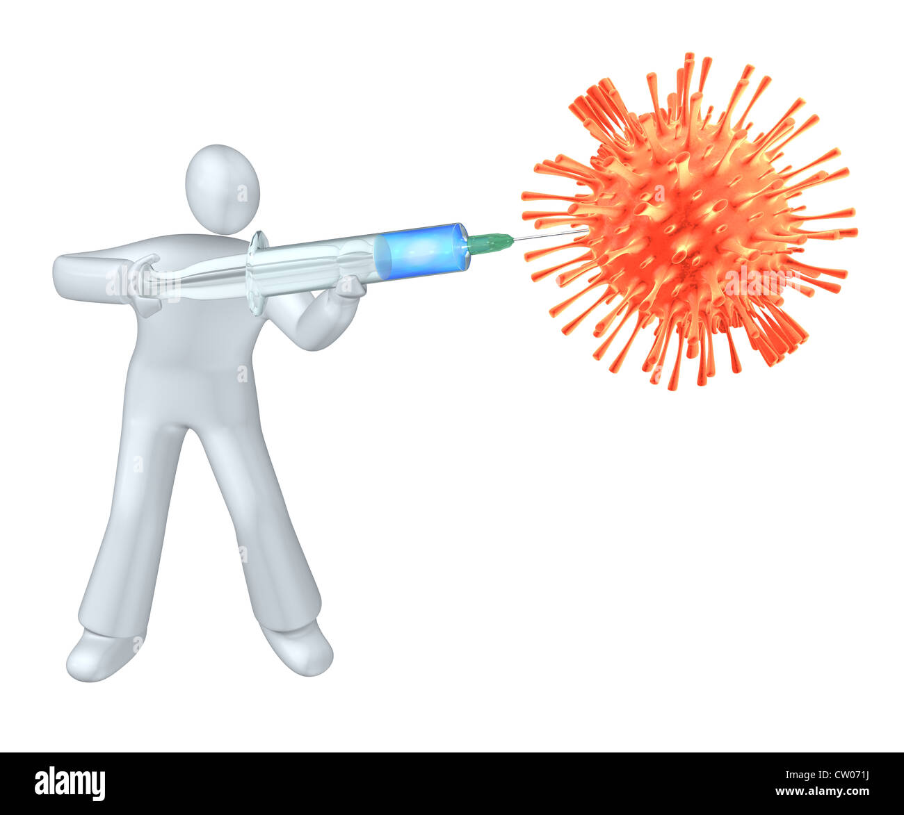 Killing the virus injecting the vaccine Stock Photo - Alamy
