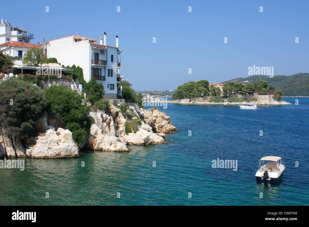 Skiathos Town Harbour Plakes Sporades Island Greece EU European Union ...