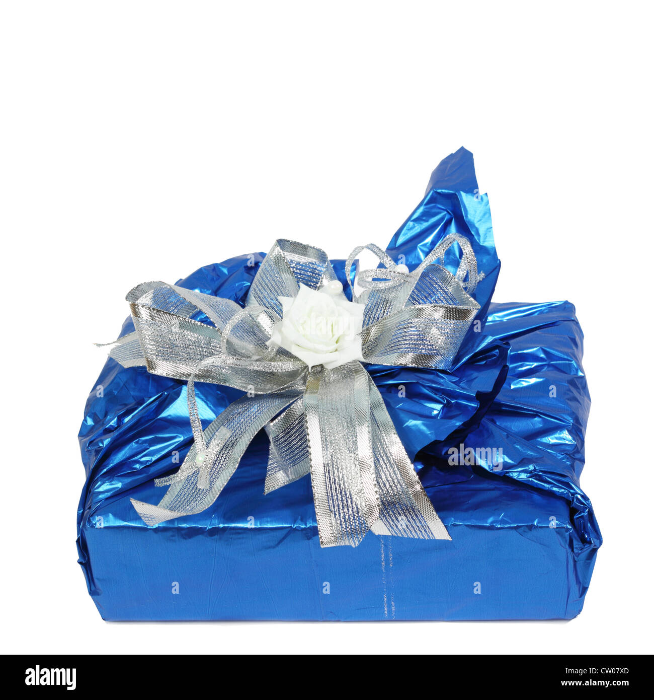 Light blue bow ribbon isolated Cut Out Stock Images & Pictures - Alamy