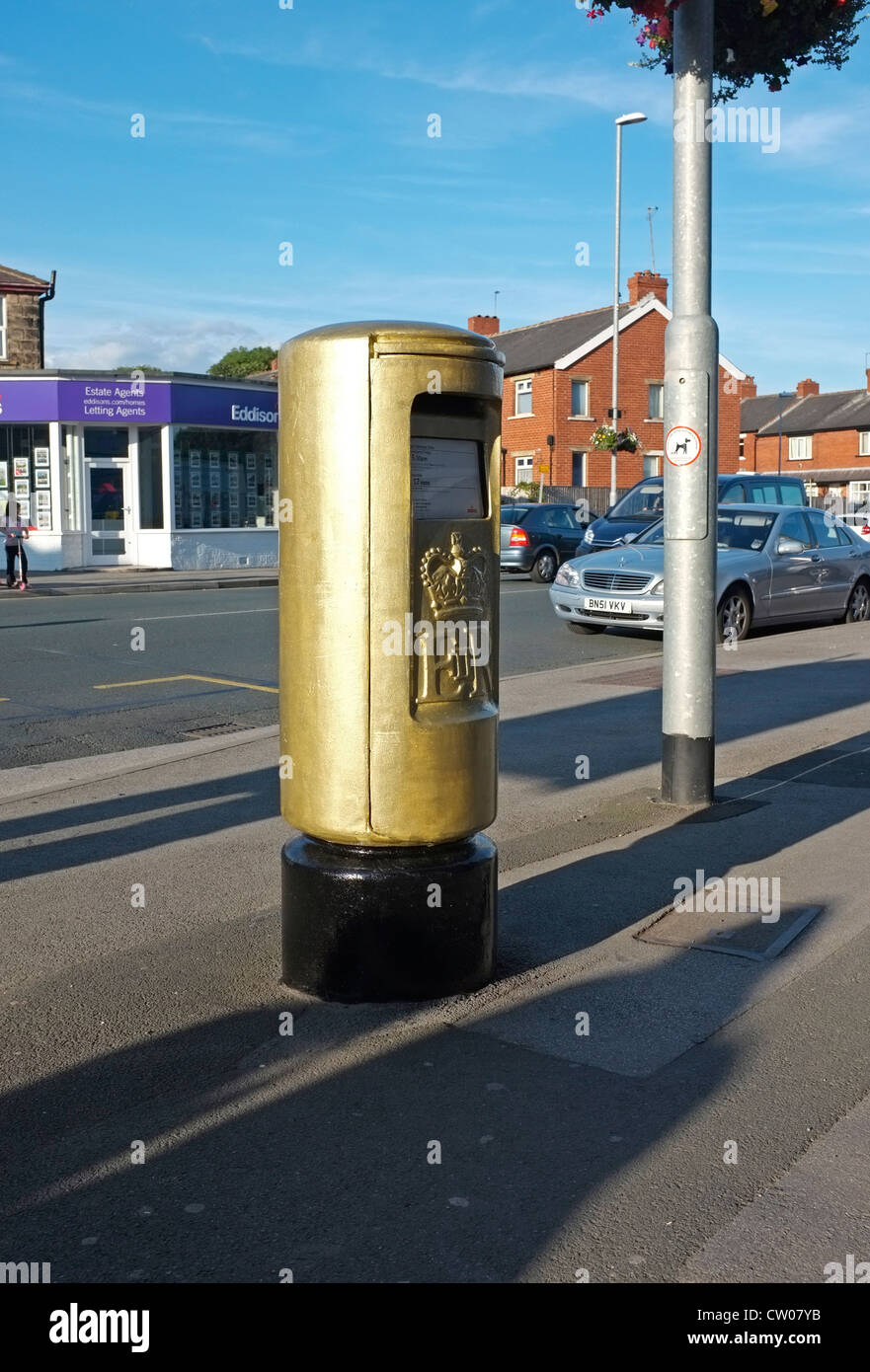 Gold Post Box in New Road Side, Horsforth, Leeds, where Alistair ...