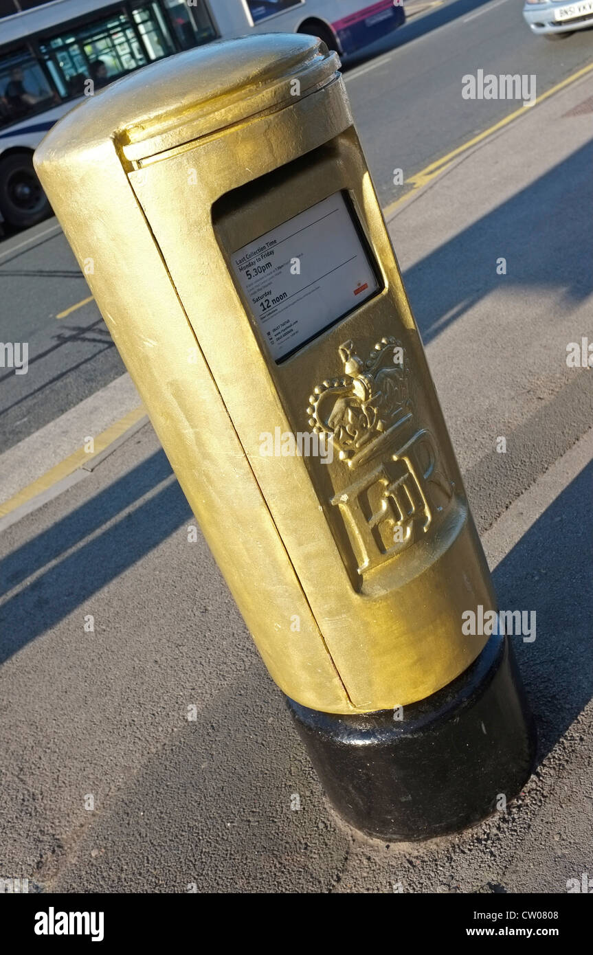 Gold Post Box in New Road Side, Horsforth, Leeds, where Alistair ...