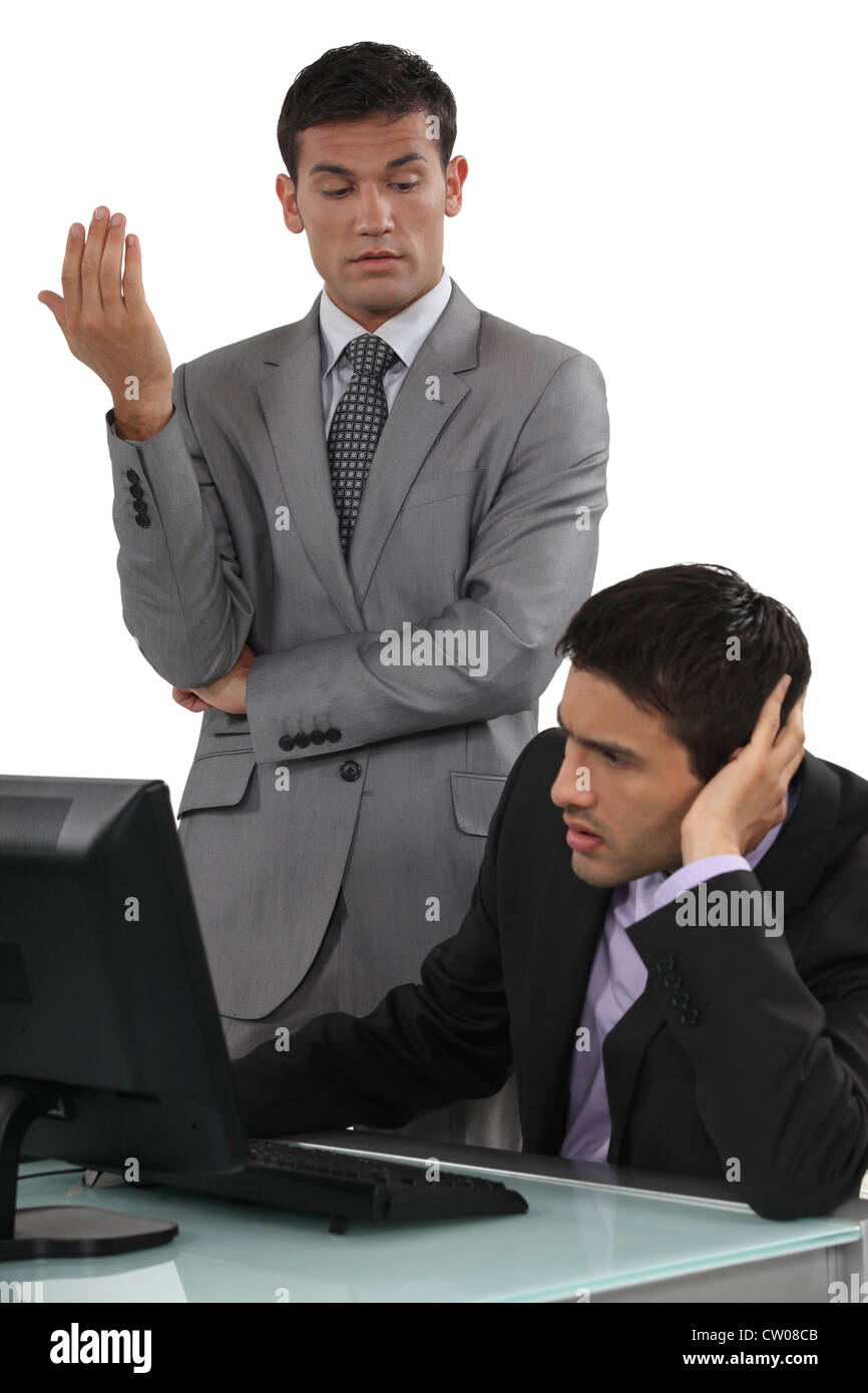 Businessmen having a difficult conversation Stock Photo - Alamy