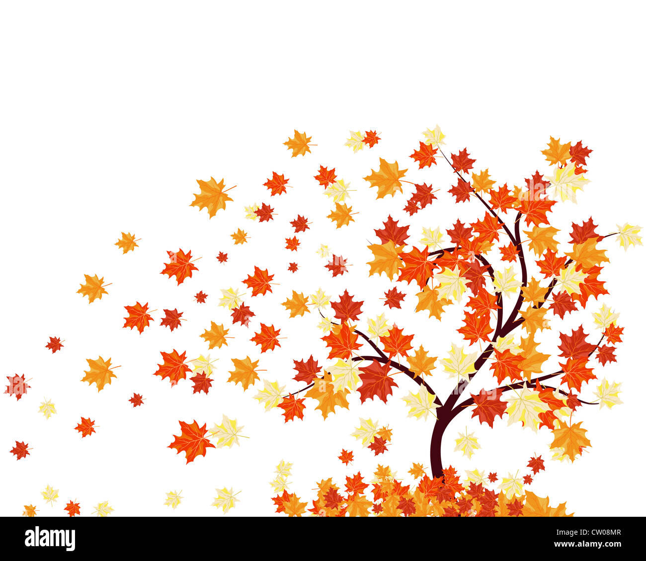 Autumn maples falling leaves background. Vector illustration Stock ...