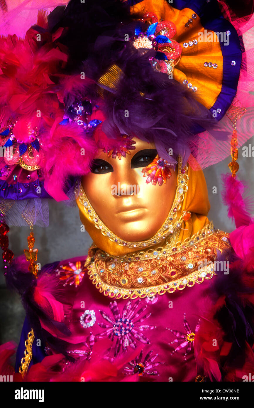 bright pink costumed model at carnival in venice Stock Photo - Alamy