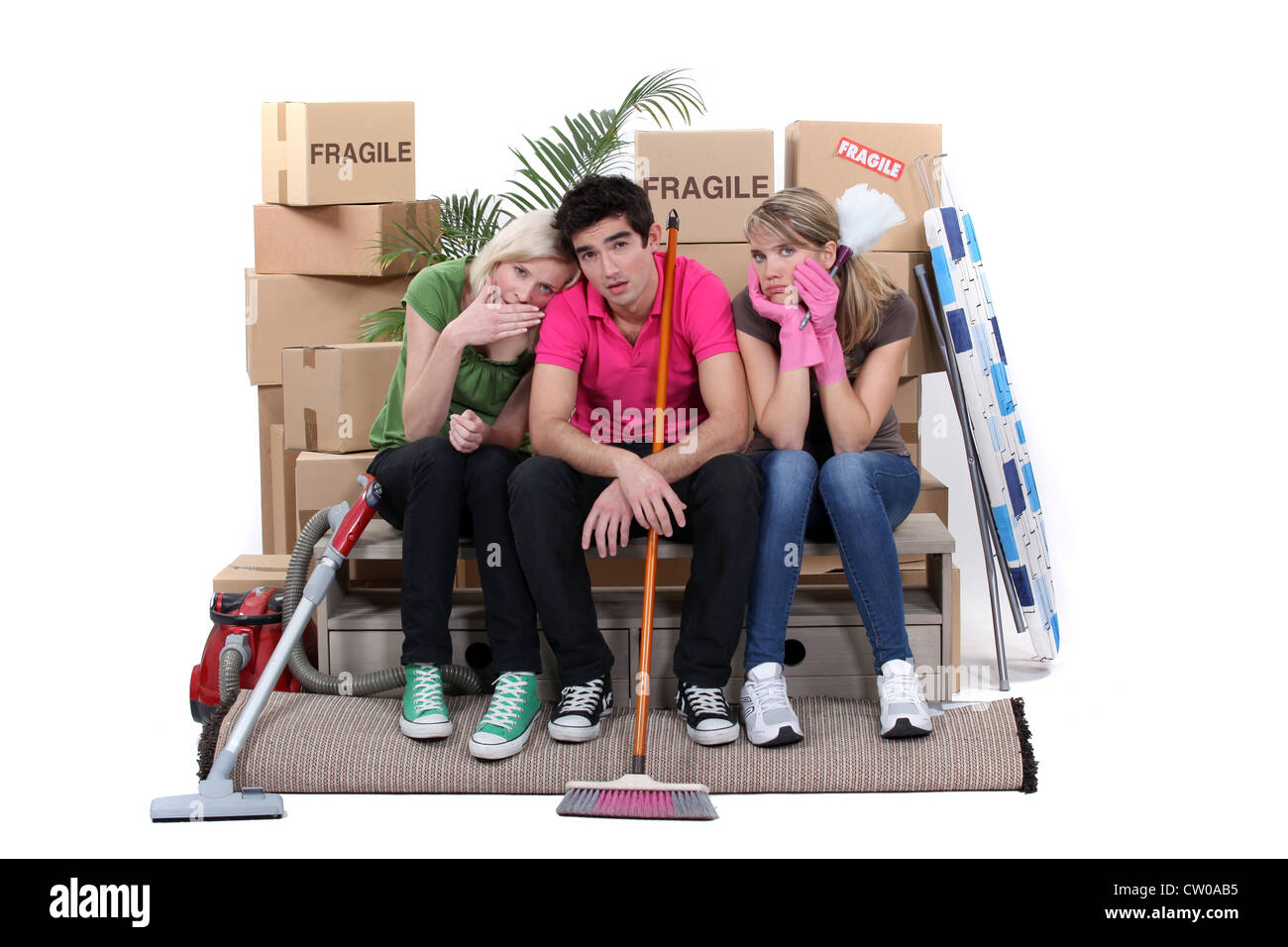 Friends moving house Stock Photo - Alamy