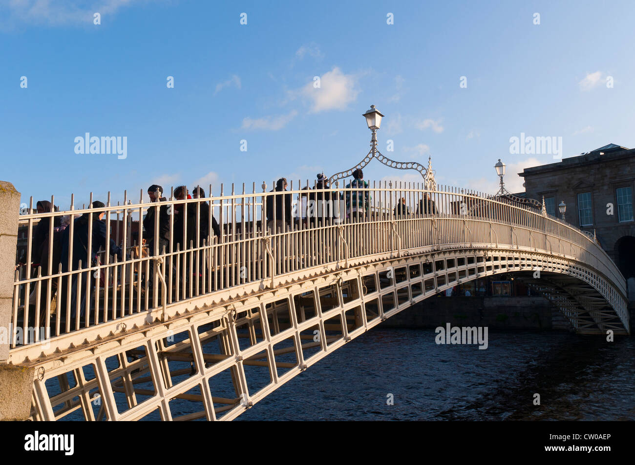 The Halfpenny Bridge in Dublin the capital city of Ireland Stock Photo ...