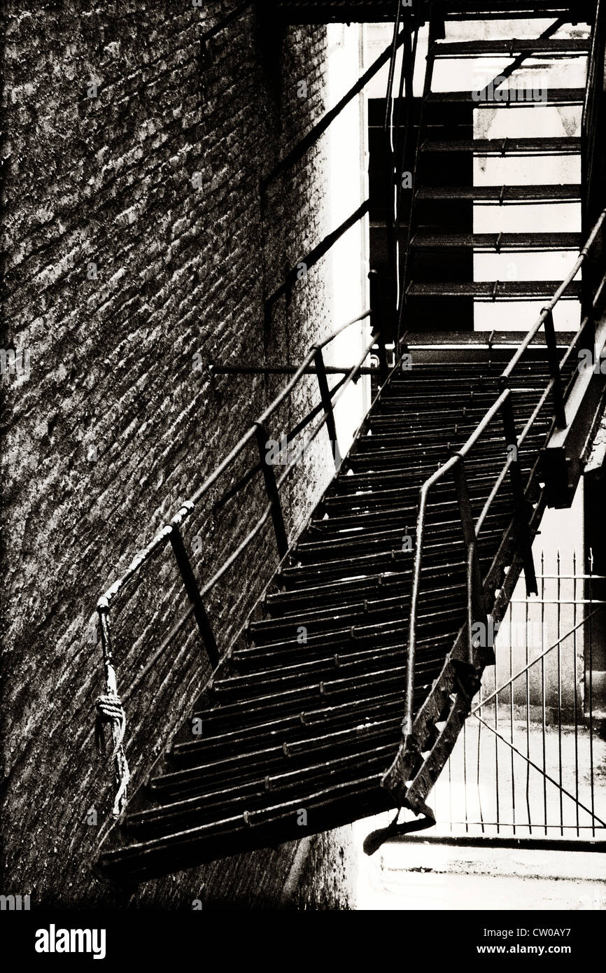 old fire escape in chicago Stock Photo - Alamy