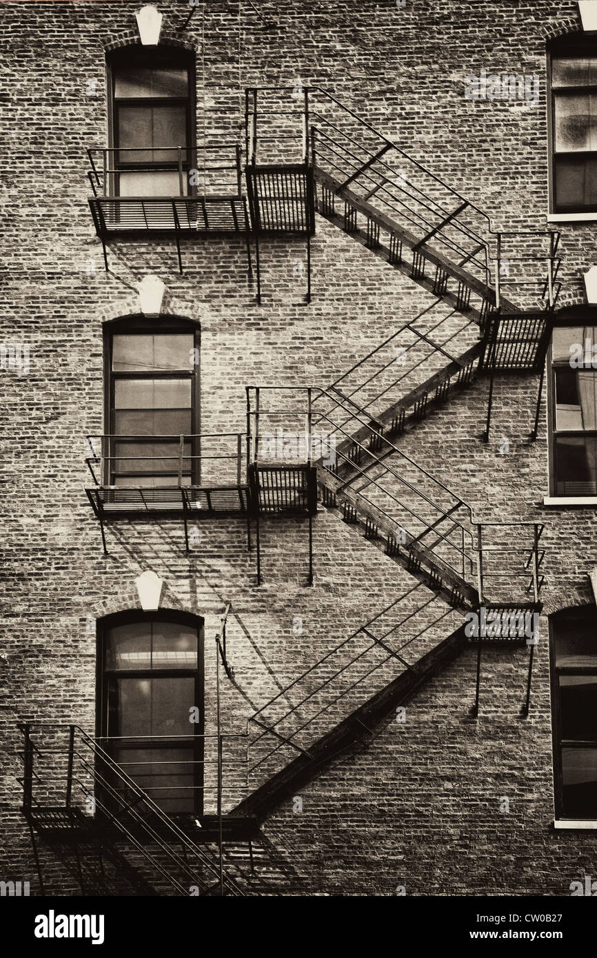 old building fire escape Stock Photo - Alamy