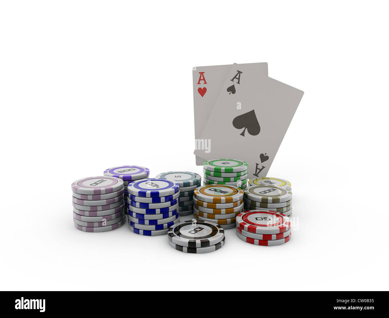 poker cards isolated on white background Stock Photo - Alamy