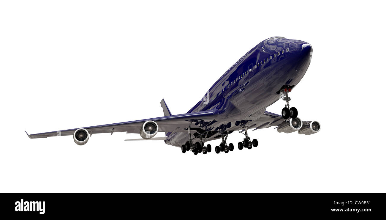 boeing taking off isolated on white background Stock Photo - Alamy