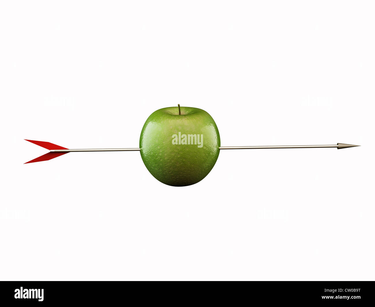 apple with arrow isolated on white background Stock Photo - Alamy