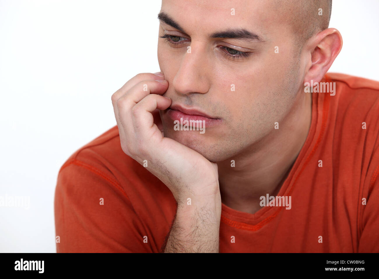 A portrait of a bored man Stock Photo - Alamy