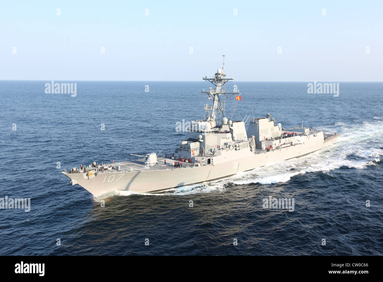 The guided-missile destroyer USS Gravely (DDG 107) comes alongside the ...