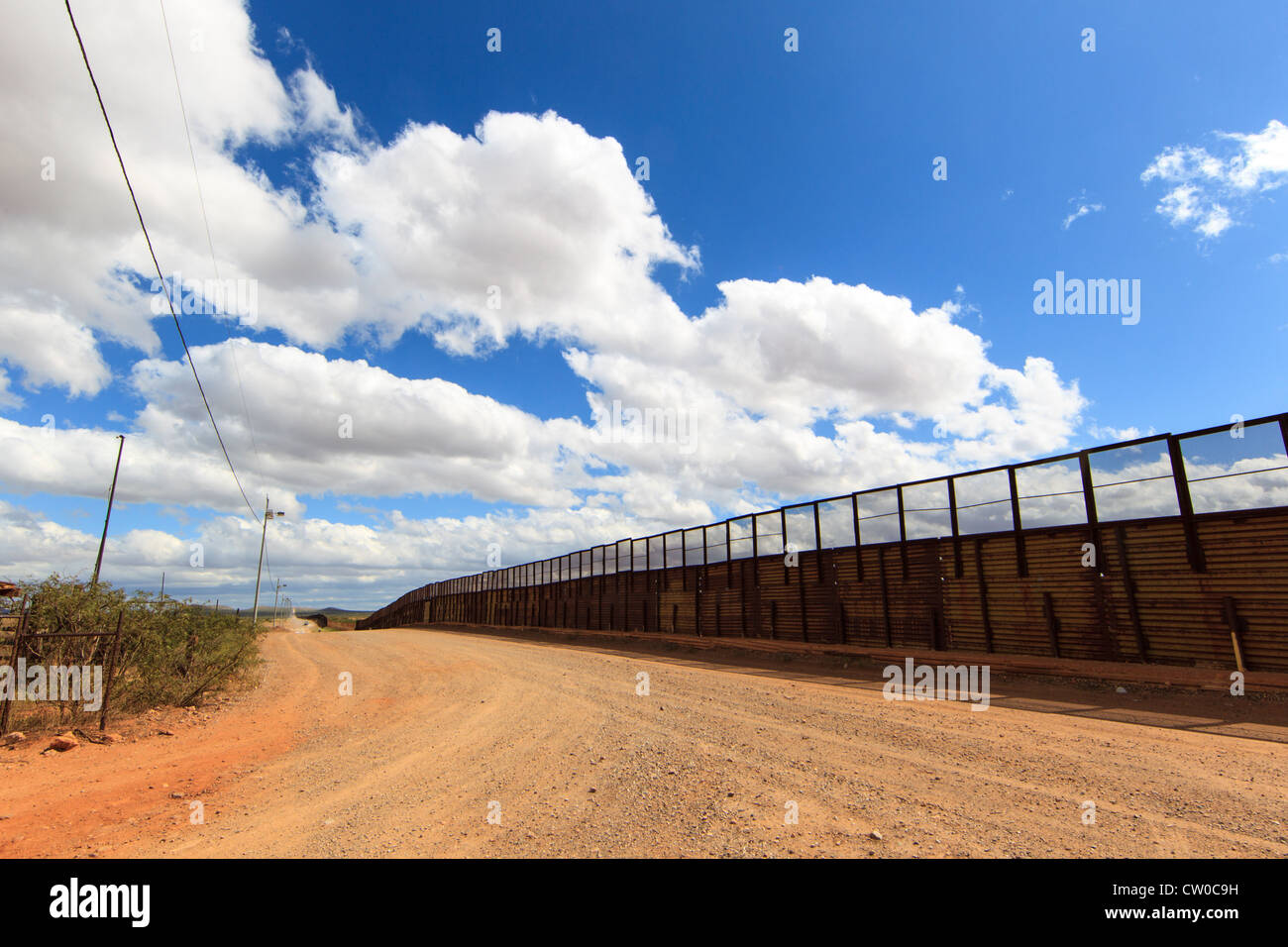 The border fence between the United States and Mexico at Naco, Arizona ...