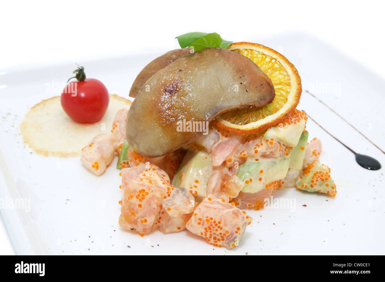 Salad and fish roe Stock Photo - Alamy