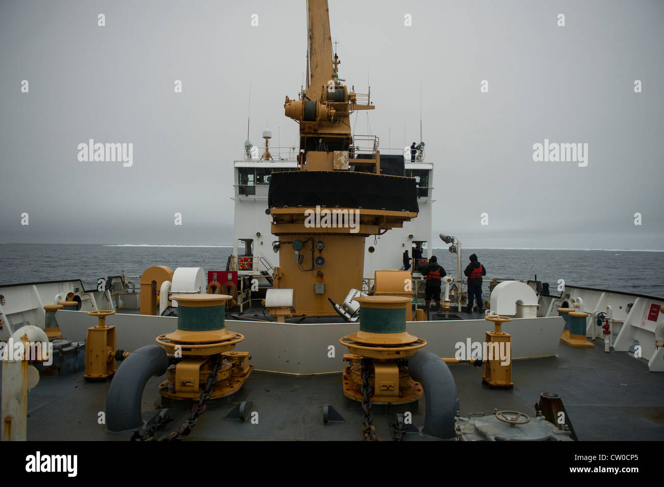 Coast Guard personnel aboard the Coast Guard Cutter Sycamore set a ...