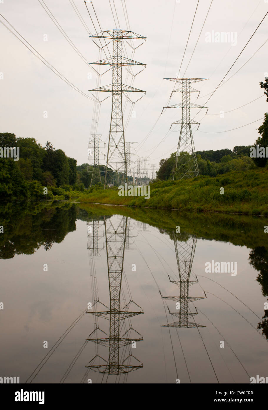 Towers with electrical cables Stock Photo - Alamy