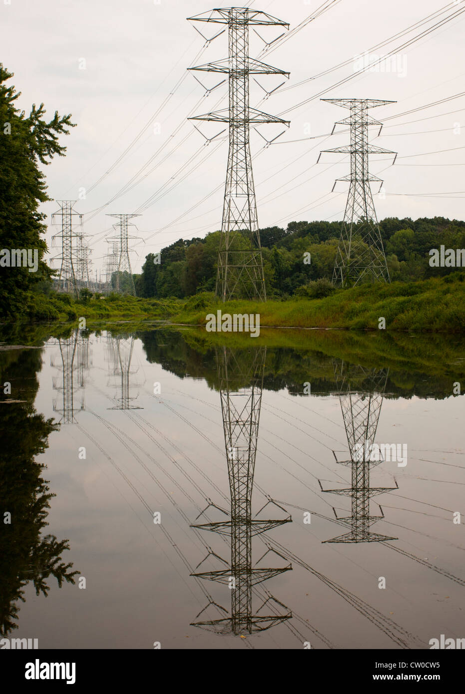 Towers with electrical cables Stock Photo - Alamy