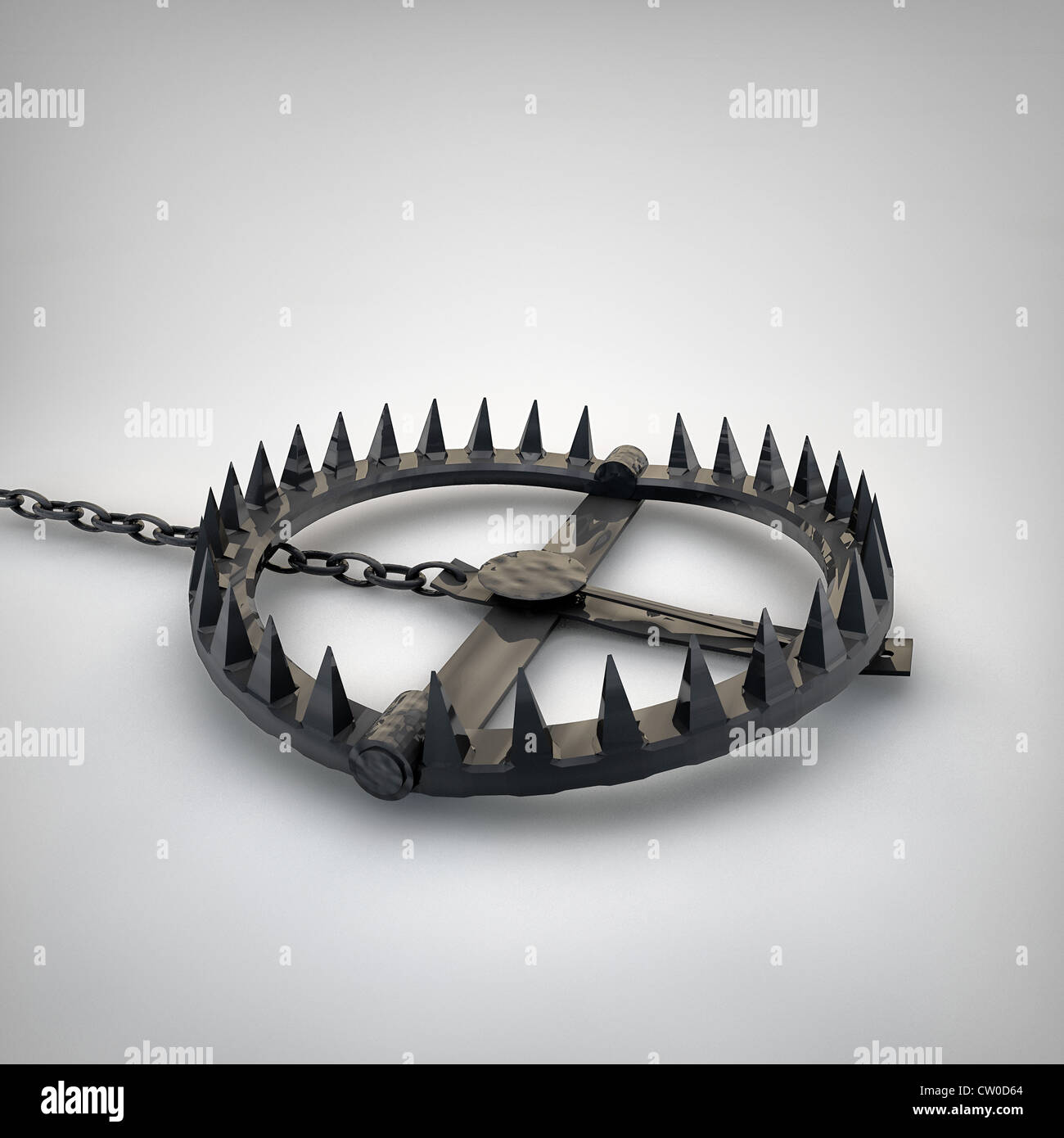 bear trap isolated on white background Stock Photo - Alamy