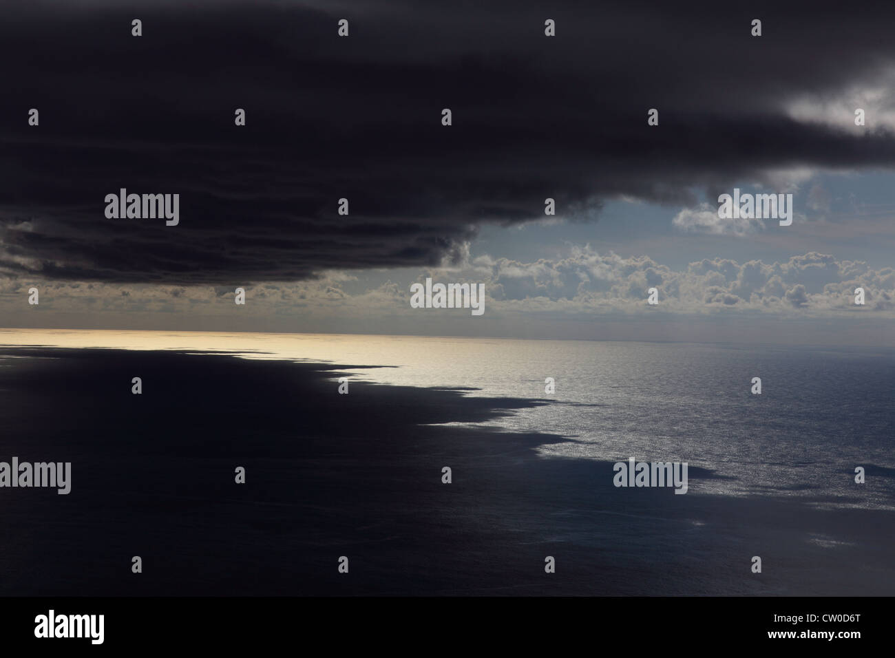 heavy storm and rain cloud over the Atlantic Ocean at Madeira, Portugal ...
