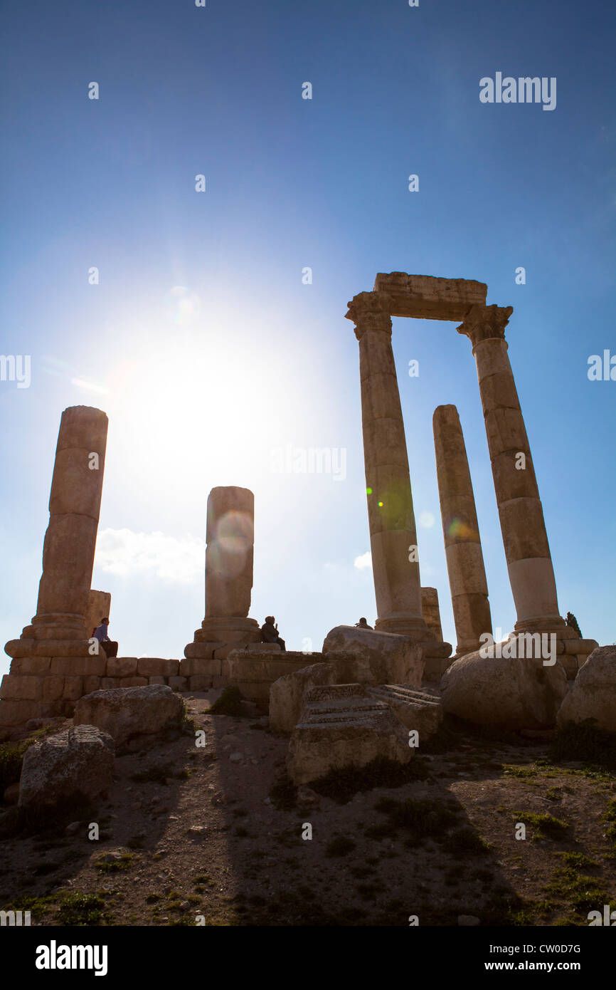 Amman Citadel Jordan Middle East sunset pillars Stock Photo - Alamy