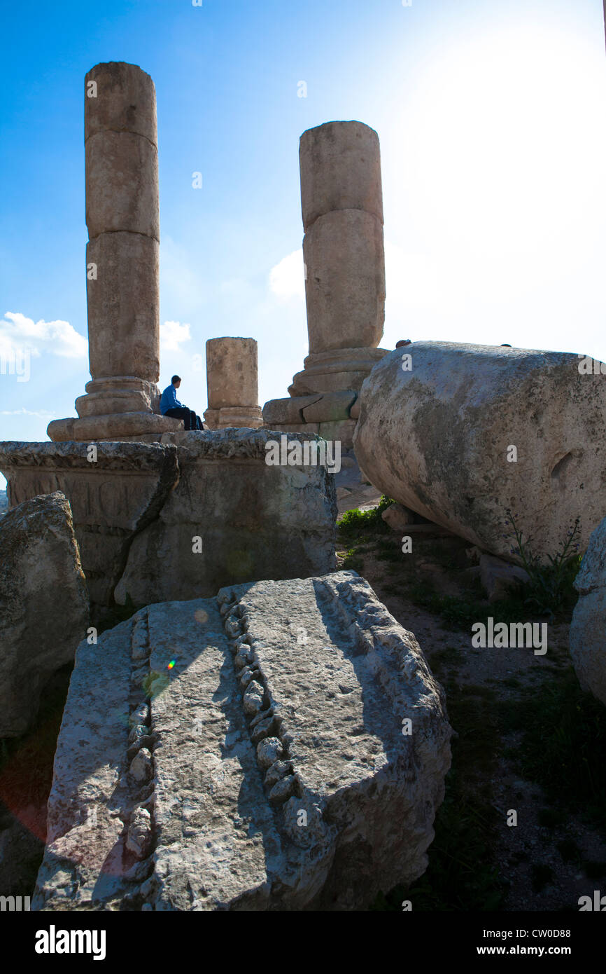 Amman Citadel Jordan Middle East sunset pillars Stock Photo - Alamy